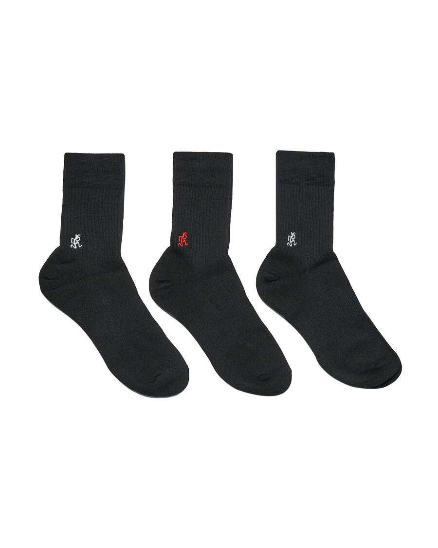 Gramicci BASIC CREW SOCKS (3 sets) | SX-M04-BLA | AFEW STORE